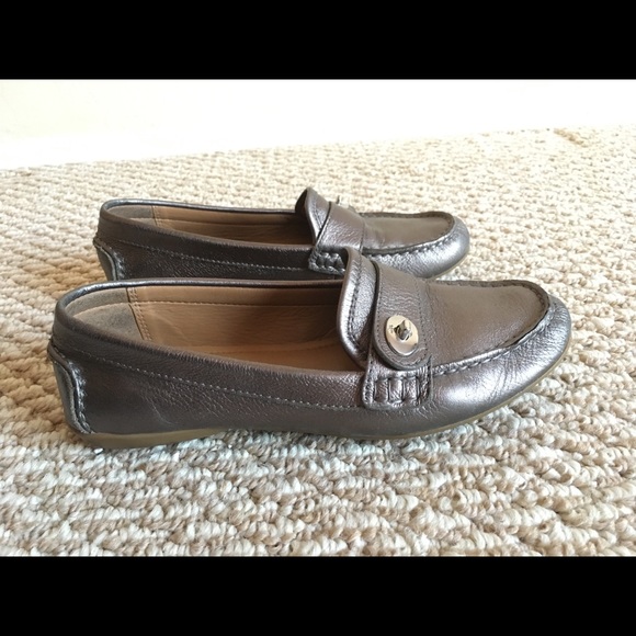 Coach | Shoes | Comfy Coach Flats Loafers Silver Color Size 6b | Poshmark